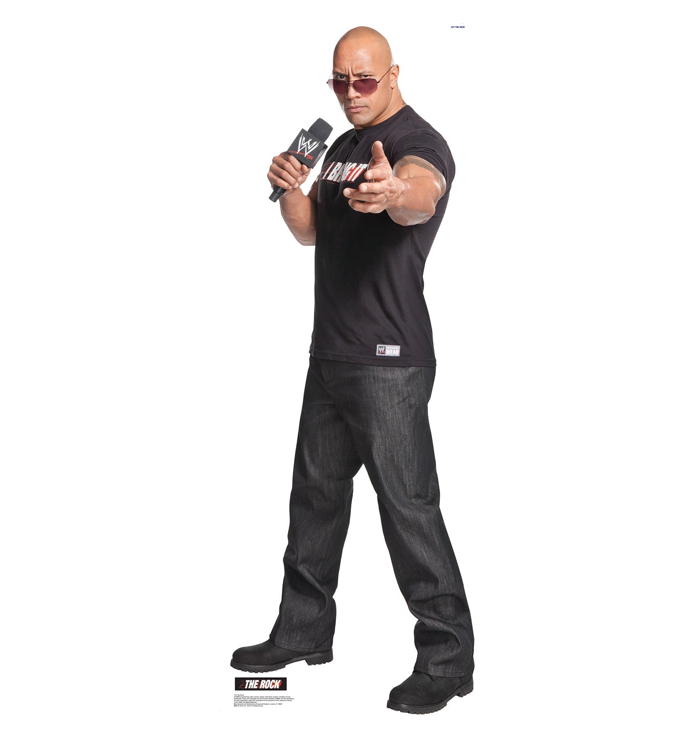 The Rock Microphone WWE Cardboard Cutout Free Shipping – Life Size ...