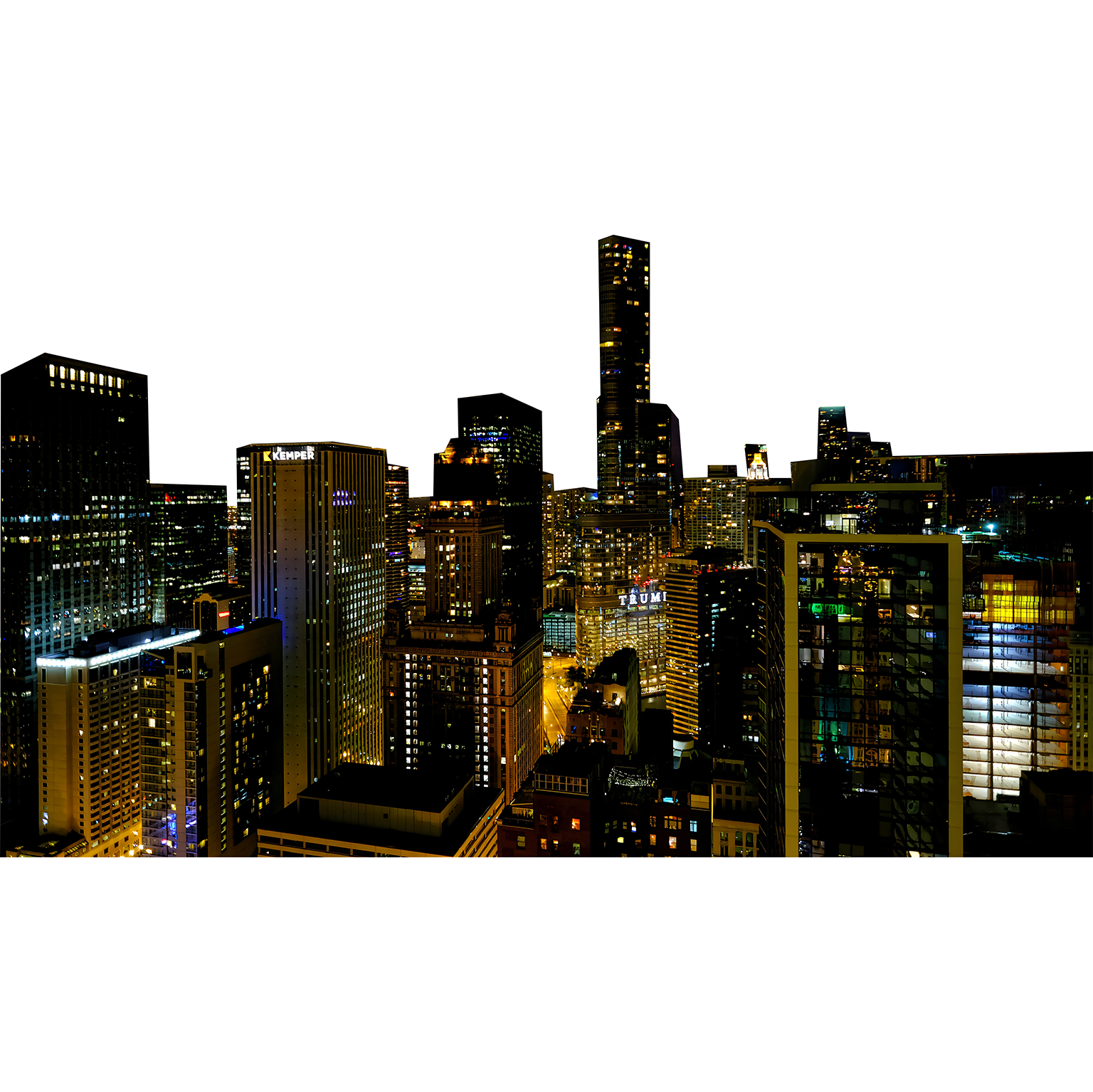 Chicago Night Light Skyline Cardboard Cutout – Life Size Custom Cutouts