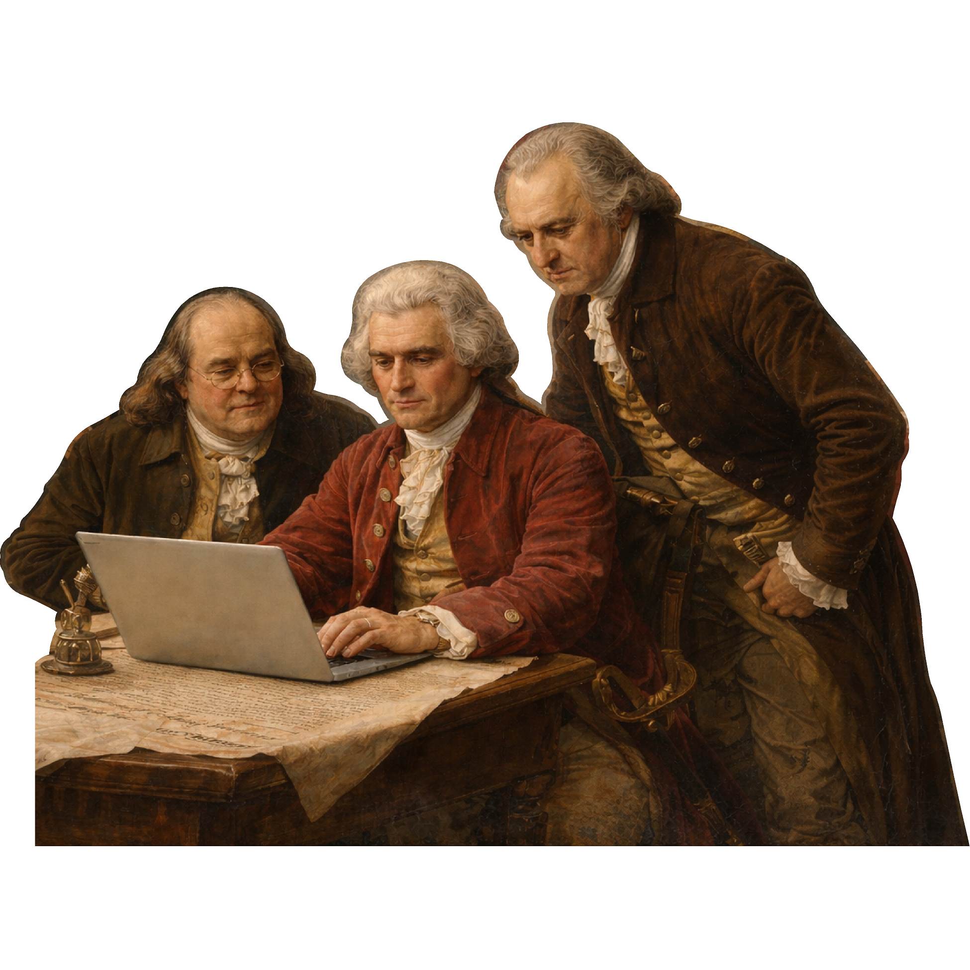 Founding Fathers PDF of Independence Laptop Cardboard Cutout – Life ...