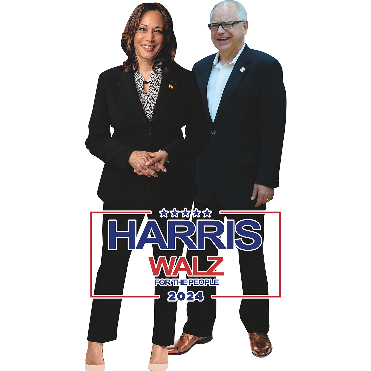 Kamala Harris Tim Walz 2024 For the People Cardboard Cutout – Life Size ...