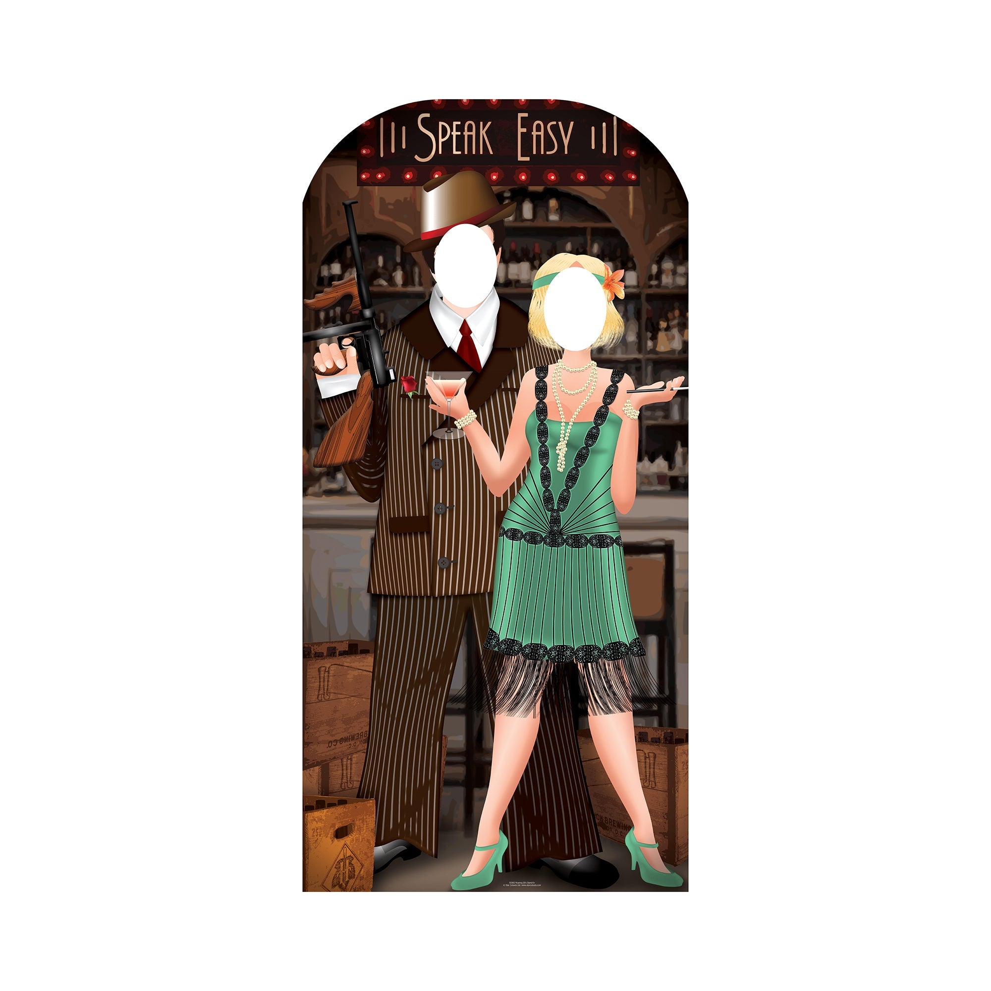 Roaring 20s Cartoon Couple Stand In Cardboard Cutout Free Shipping ...