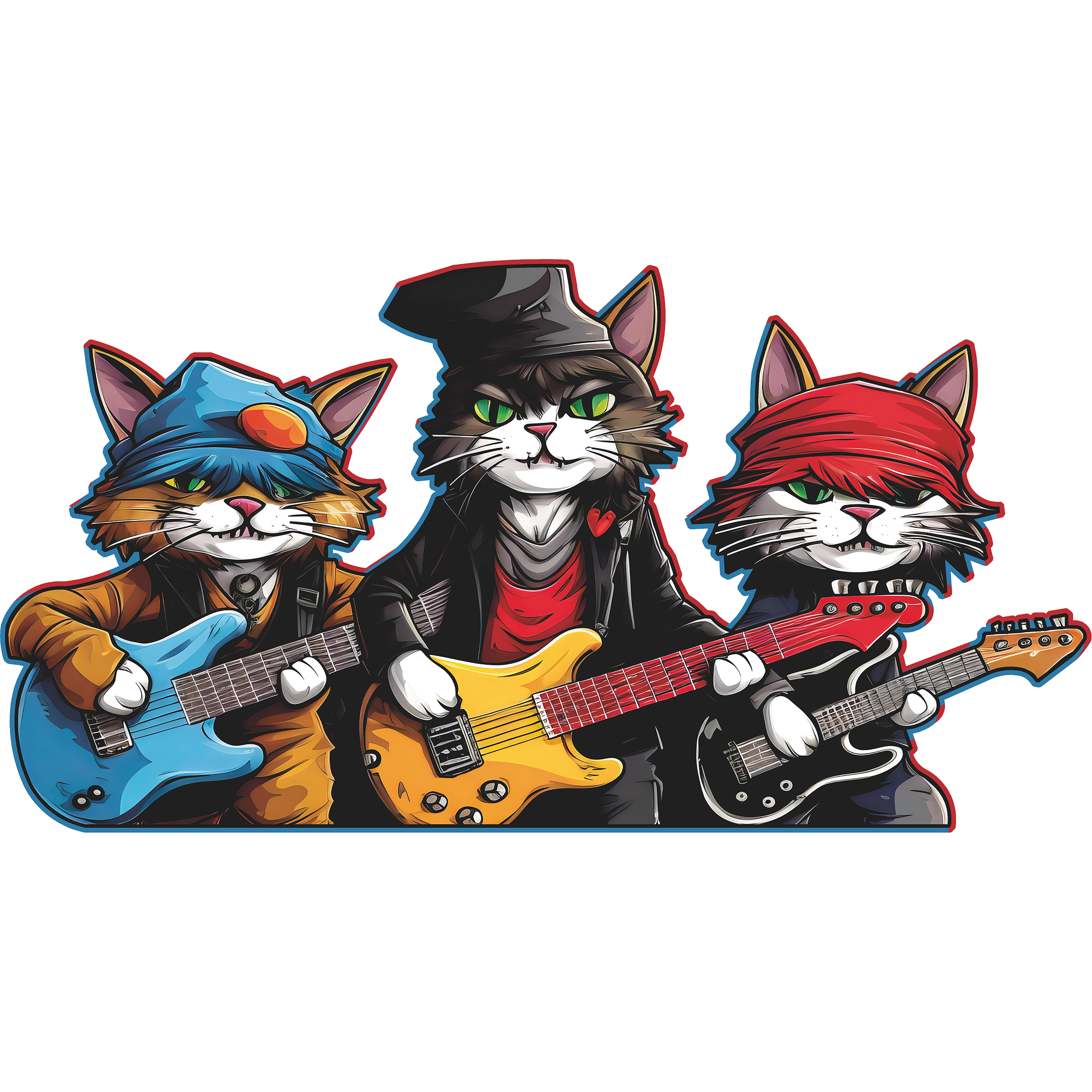 Rock N Roll Cats Cardboard Cutout Free Shipping – Life Size Custom Cutouts