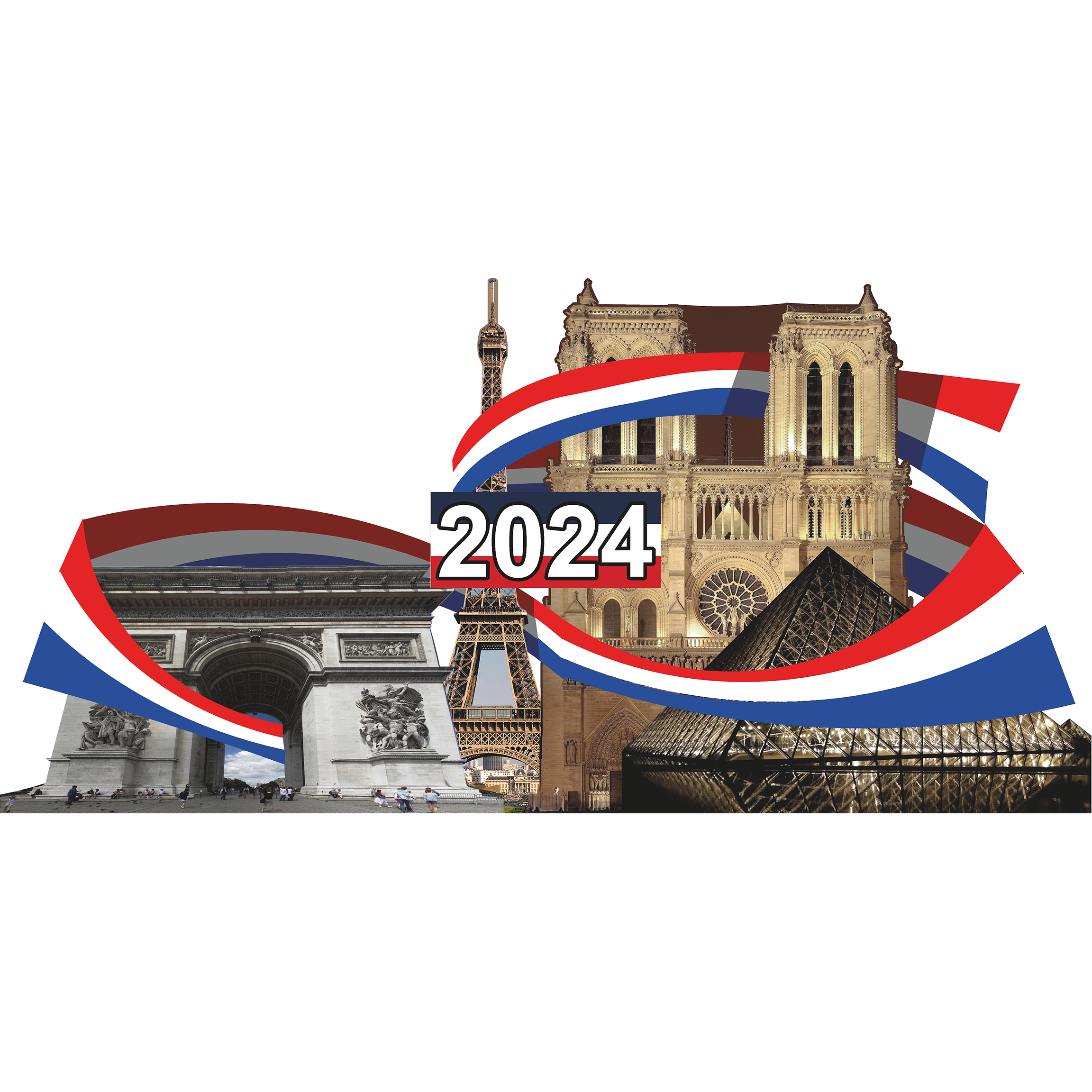 French Paris Summer Olympic Games France Landmarks Cardboard Cutout ...