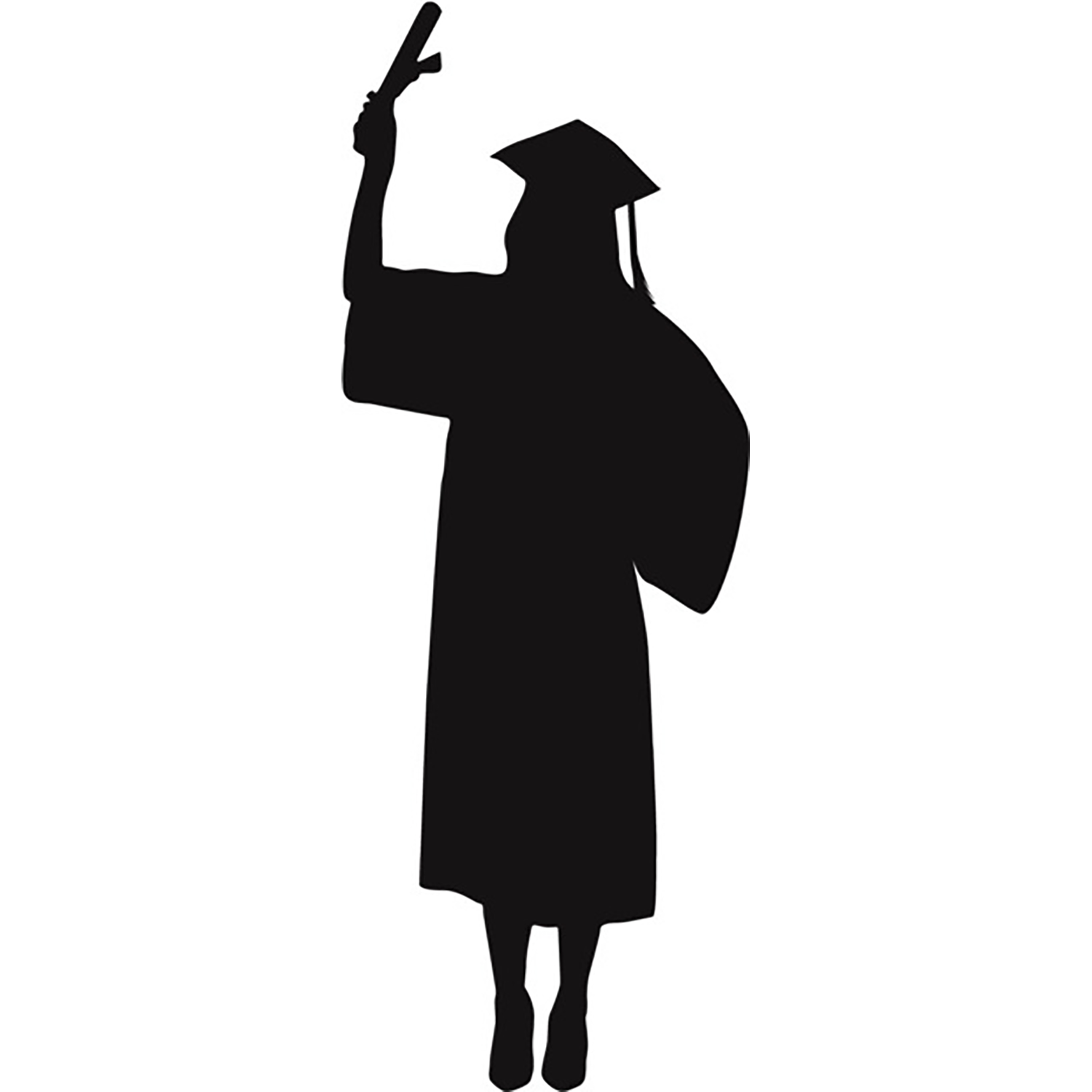 Female Graduate Diploma Silhouette Cardboard Cutout – Life Size Custom ...
