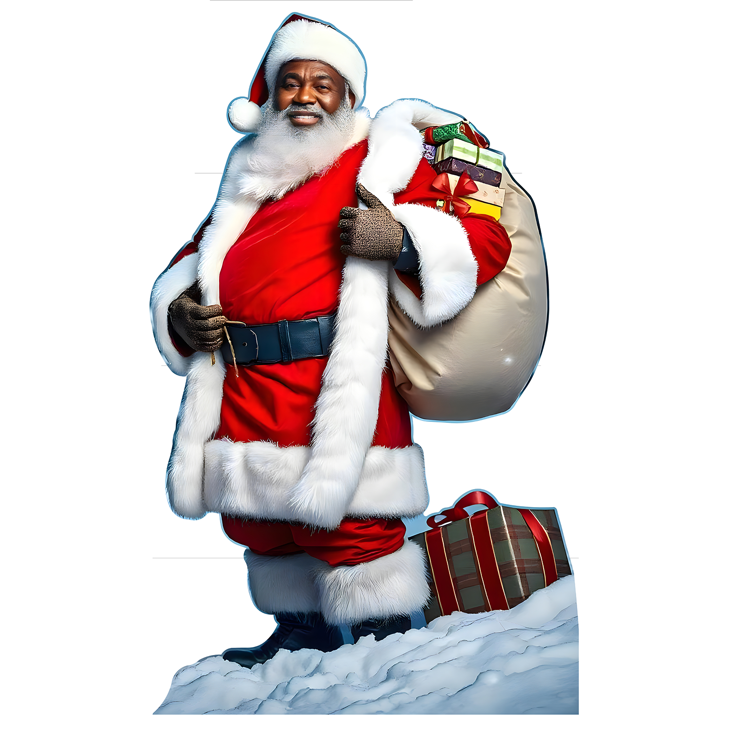 Black Santa Claus Cardboard Cutout Standee Standup – Life Size Custom ...