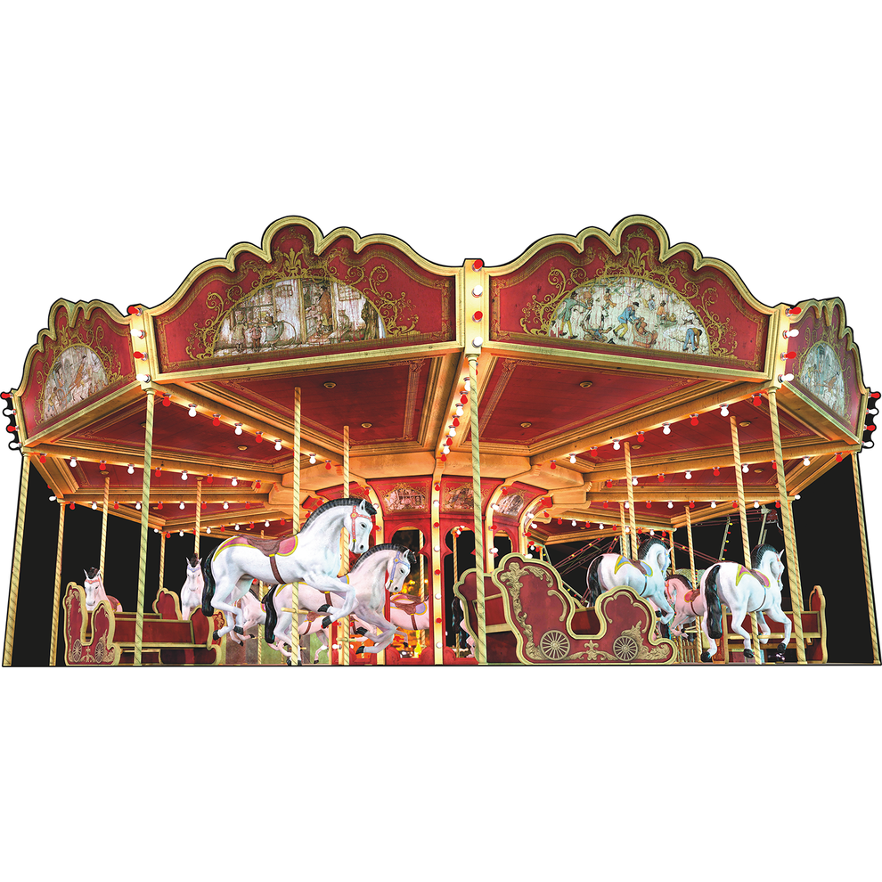 Night Carnival Carousel Amusement Park Cardboard Cutout – Life Size ...