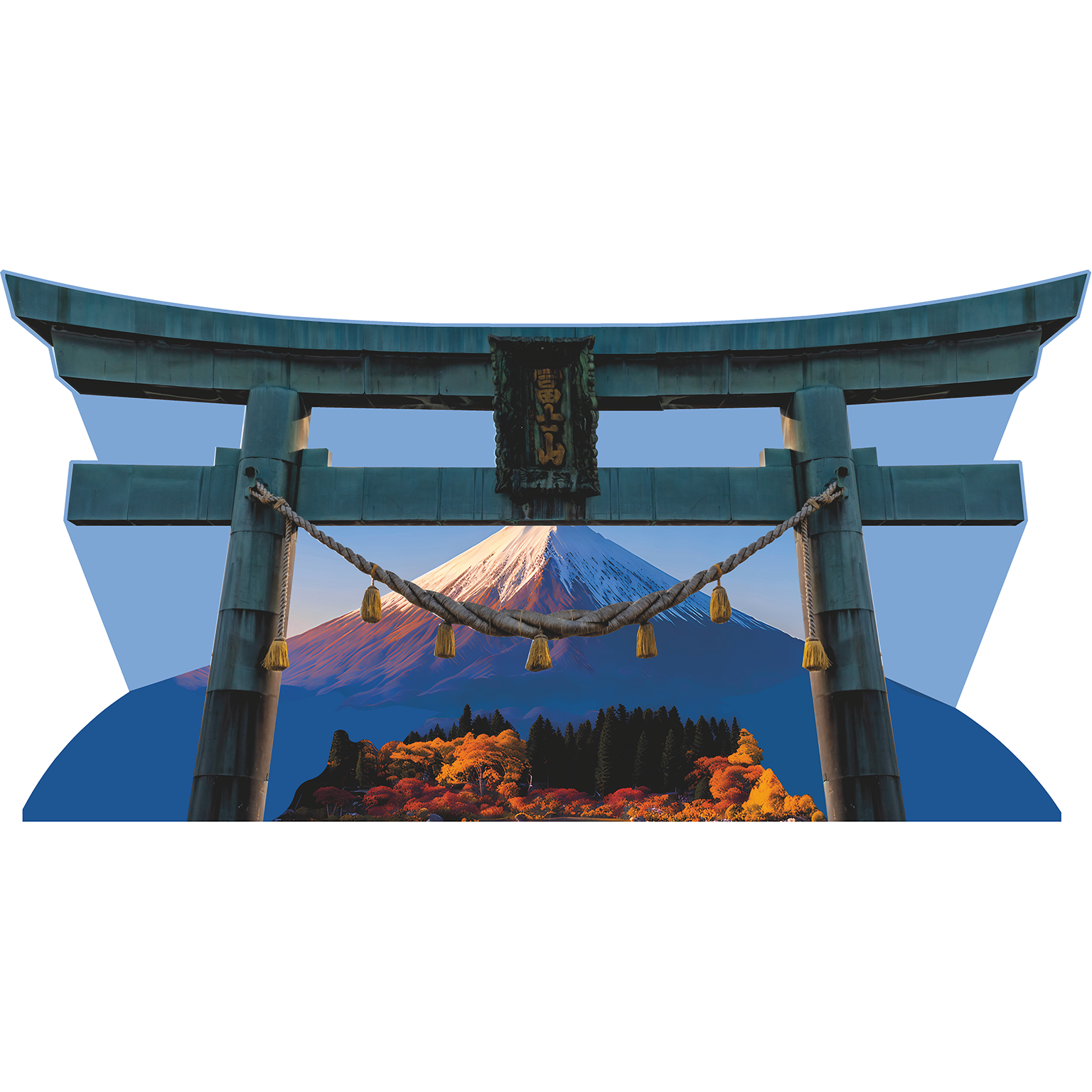 Kanadorii Torii Japanese Gate Mount Fuji Cardboard Cutout – Life Size ...