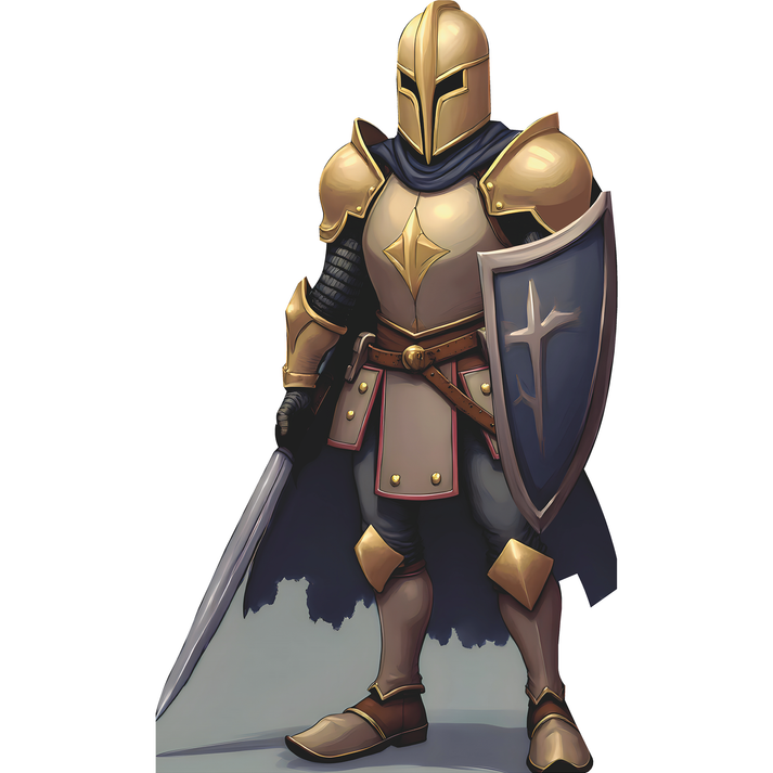 Bronze Armor Knight With Sword and Shield Cardboard Cutout – Life Size ...