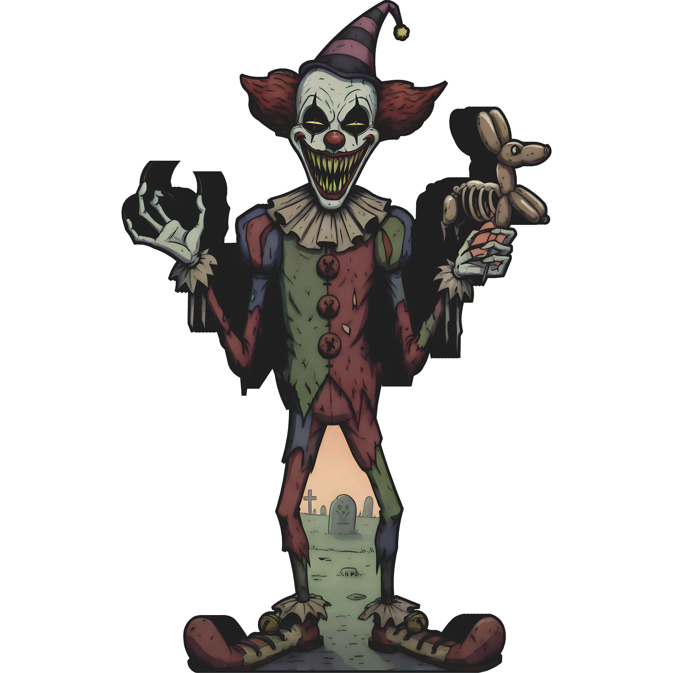 Creepy Evil Scary Killer Halloween Clown Cardboard Cutout – Life Size ...