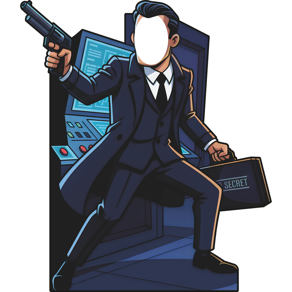 Cartoon Secret Agent Spy Stand In Cardboard Cutout – Life Size Custom ...